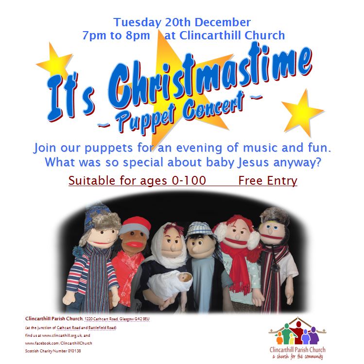 Puppet Concert – Tuesday 20th Dec – Clincarthill Parish Church